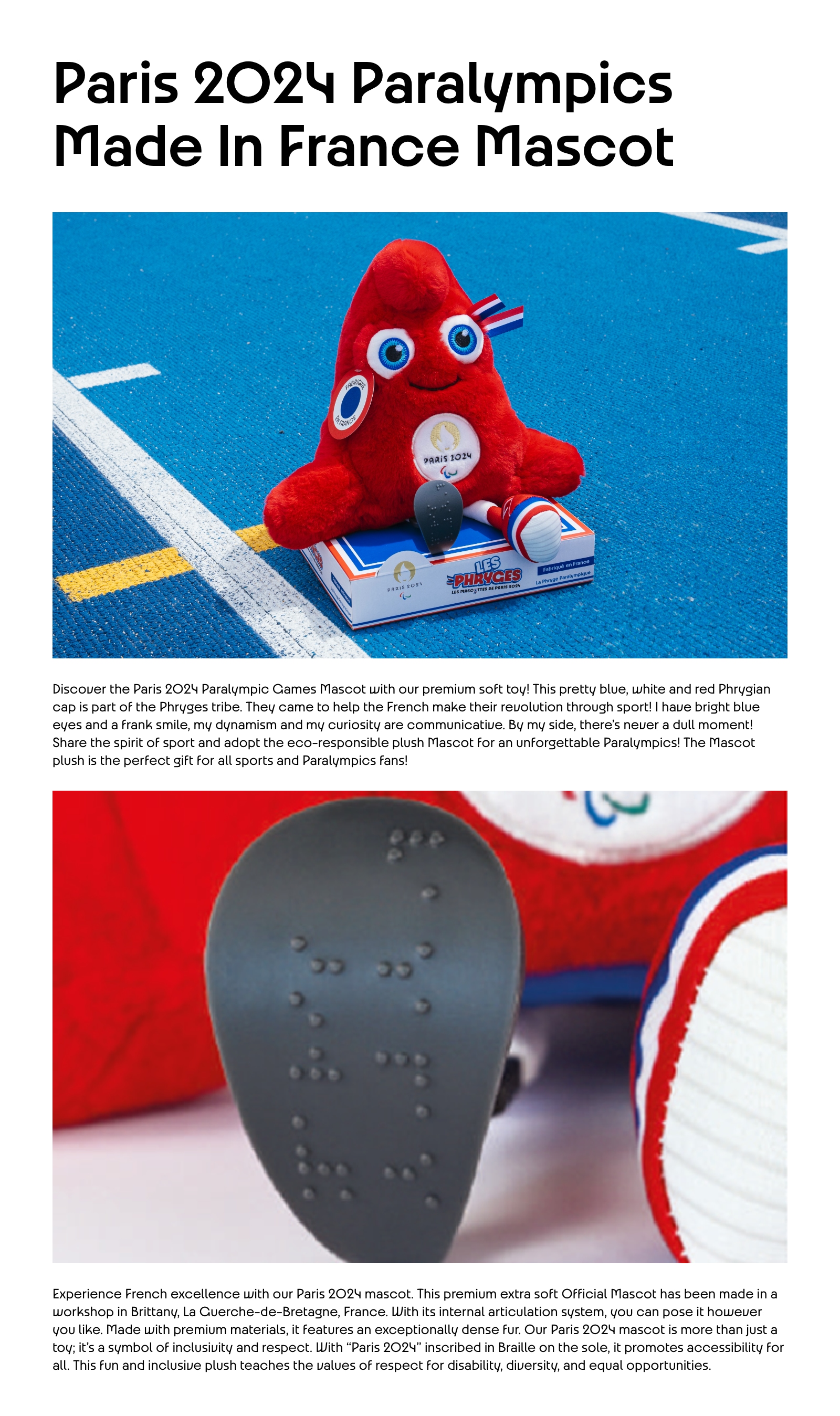 Paris 2024 Paralympics Made In France Mascot